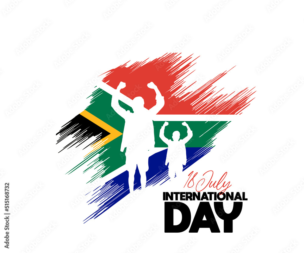 International Nelson Mandela day concept art showing strength, unity ...