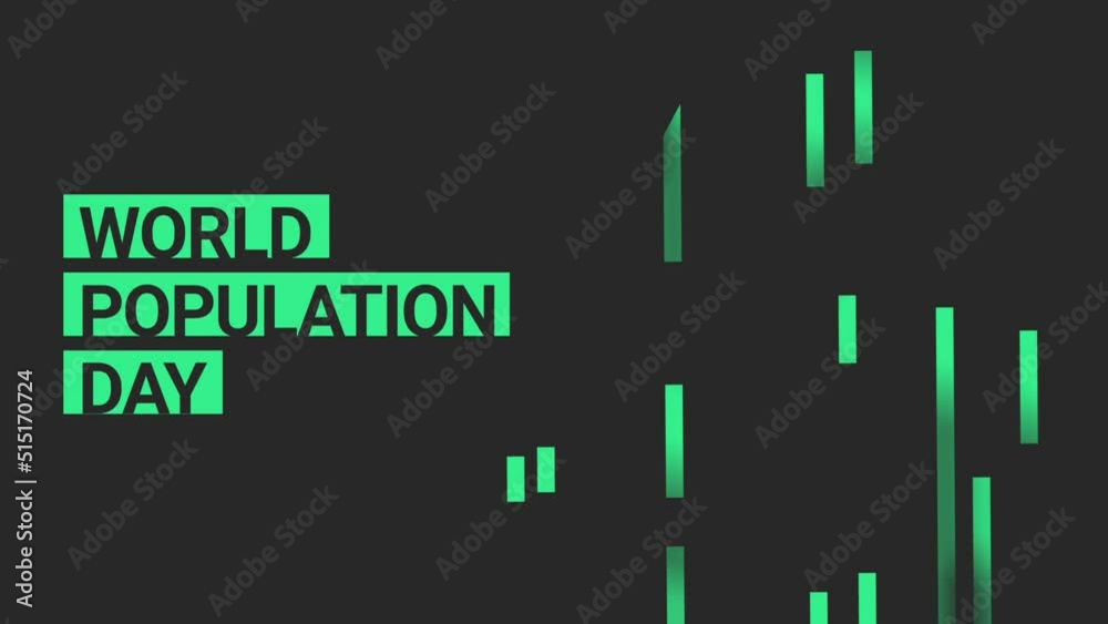 world population day with black and green background for international ...