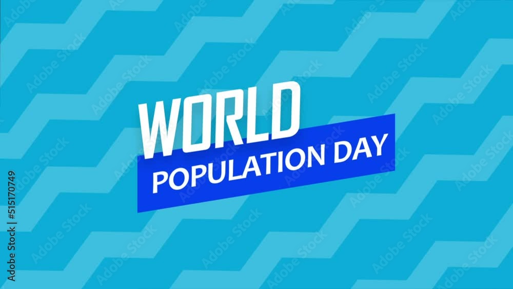 Vidéo Stock world population day with blue background for international ...