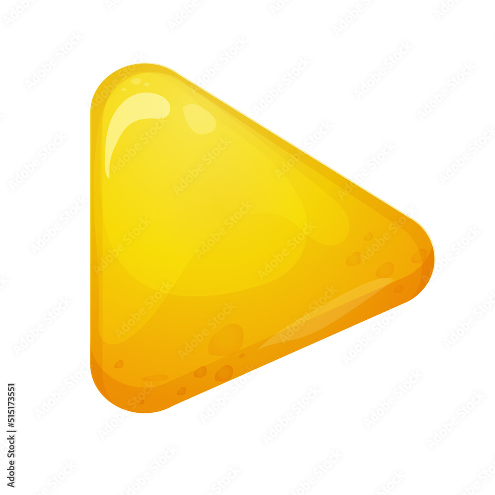 Play or start button in funny cartoon style isolated on white ...