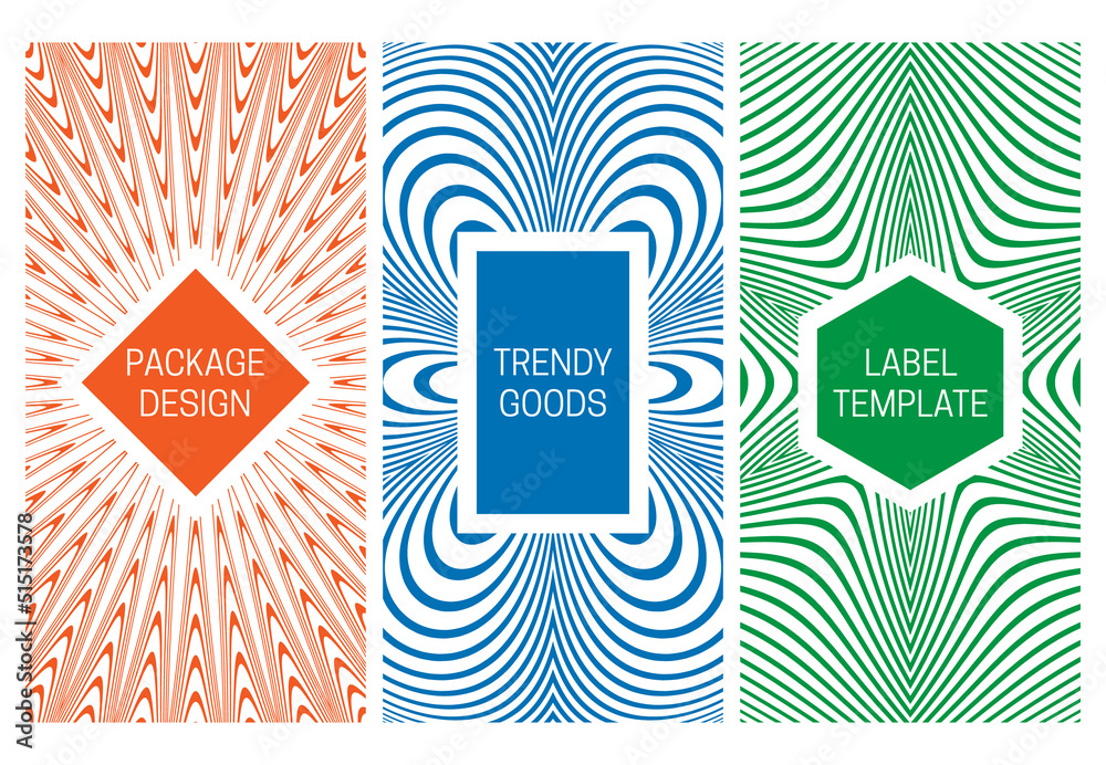 Set of packaging design with various creative monochrome pattern ...