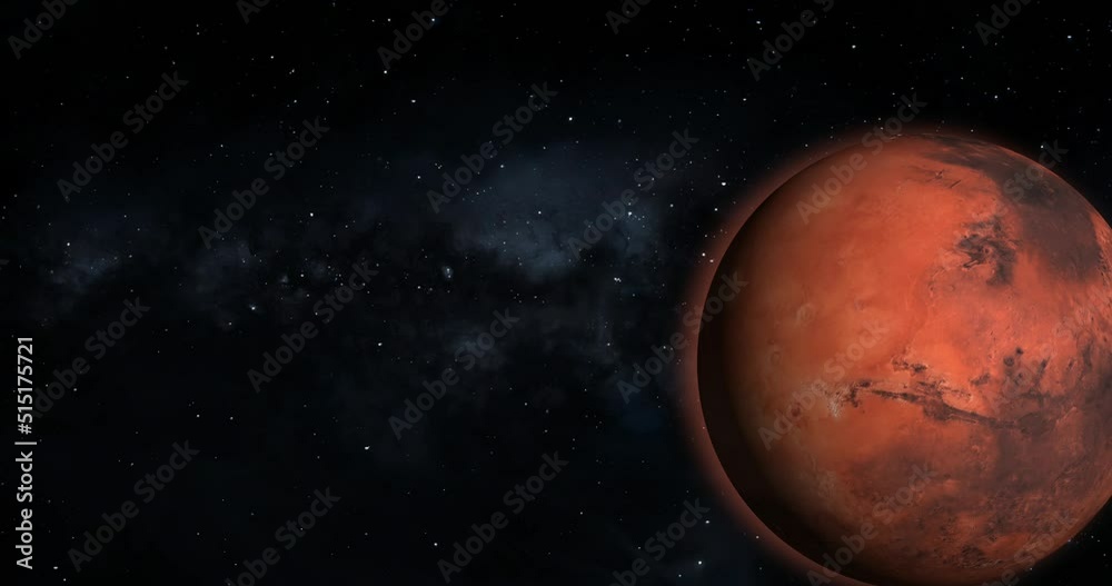 Vidéo Stock Spinning planet mars isolate on dark. Front view of Mars ...