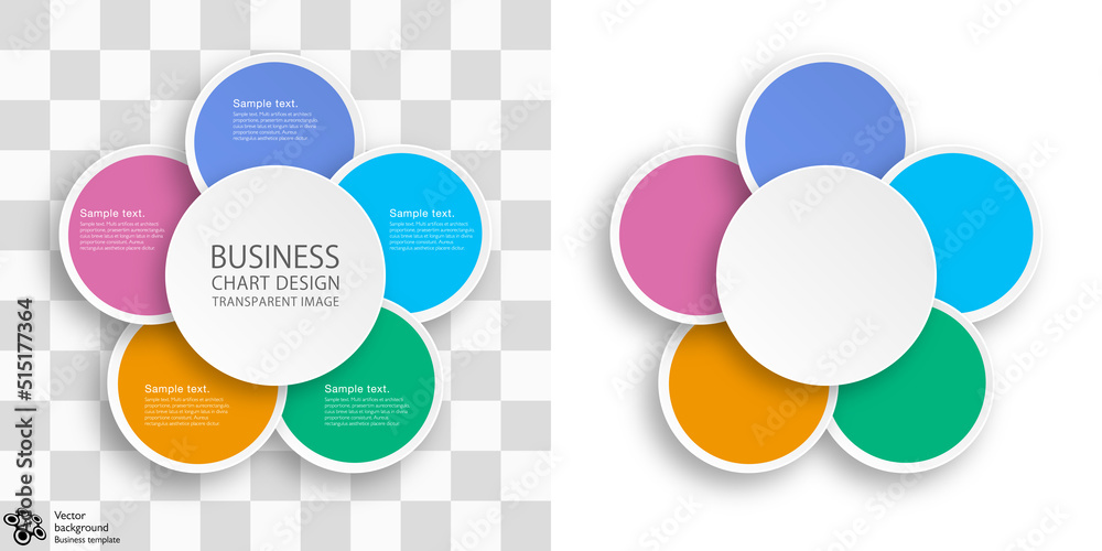 Business chart design template. 5 options. Vector graphics. Stock ...