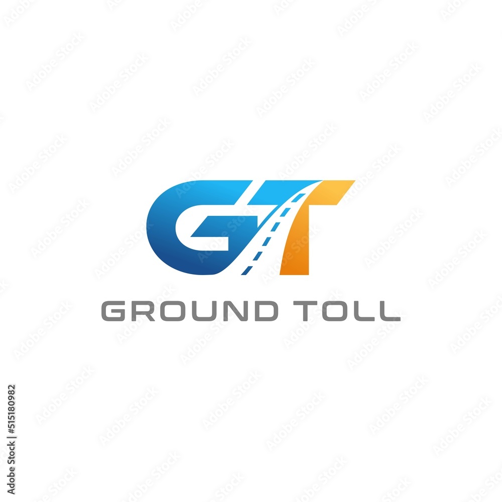 letter gt logo road logo premium vector Stock Vector | Adobe Stock