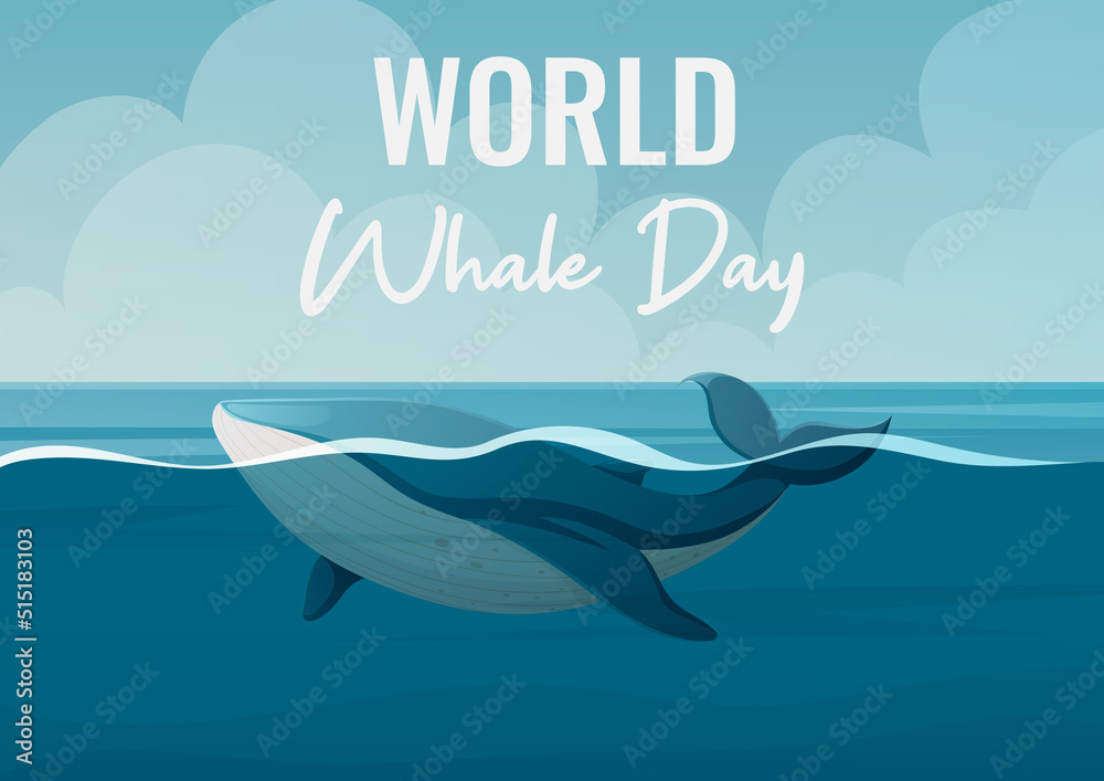 World whale day, protection of marine mammals, inhabitants of the ...