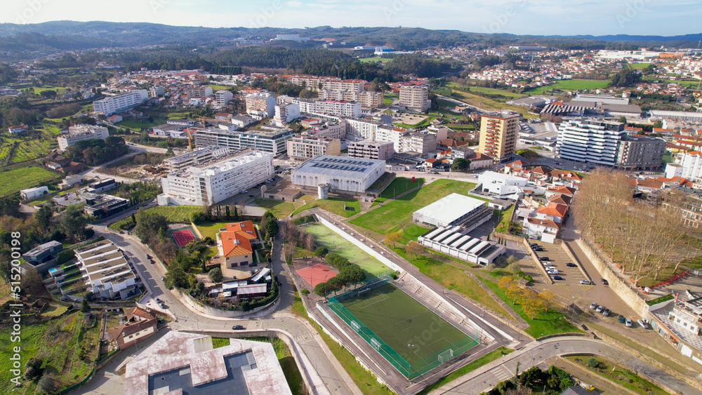 Santo Tirso, Portugal - January 1, 2022: DRONE AERIAL VIEW - The ...