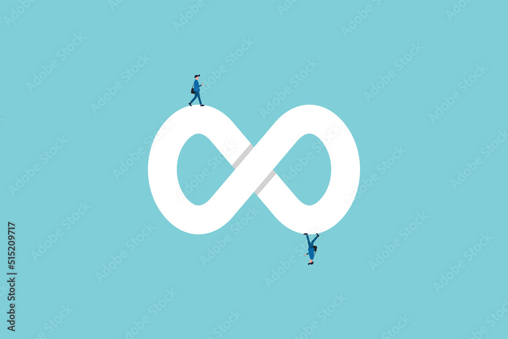 infinity symbol community connection. Symbol of cooperation, process ...