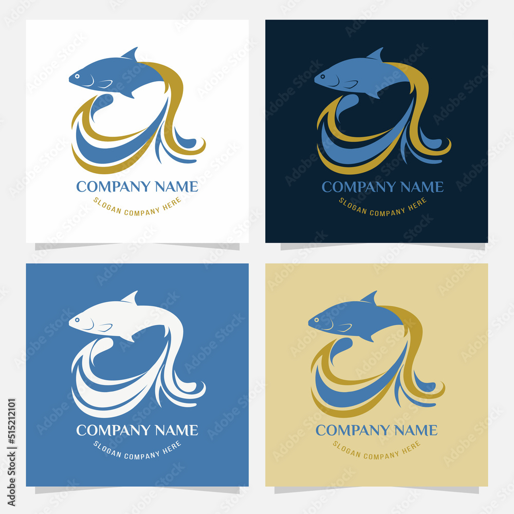 Vector logo, sign, emblem, business card template for seafood. Isolated ...