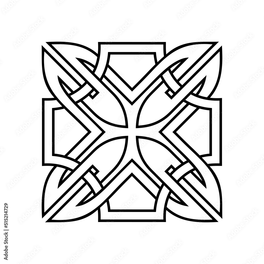 Black and white Celtic knot. Pattern with endless knots in the Gothic ...