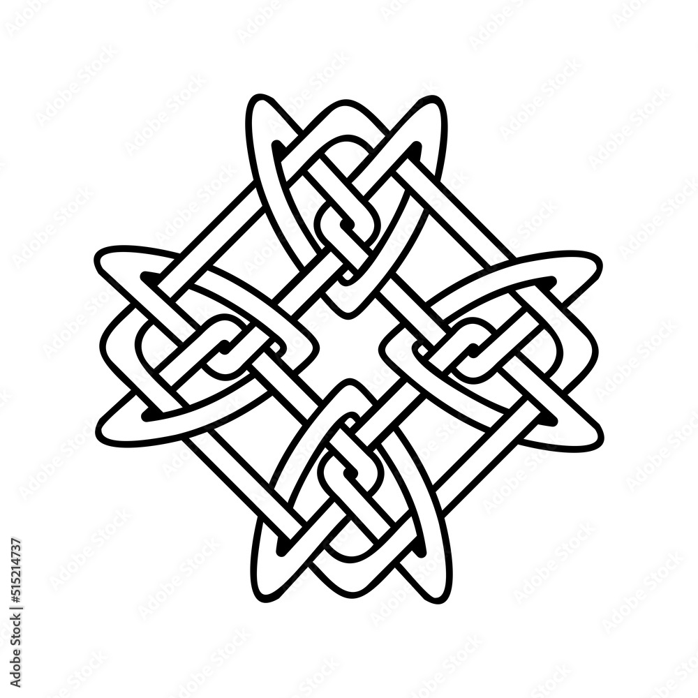 Black and white Celtic knot. Pattern with endless knots in the Gothic ...