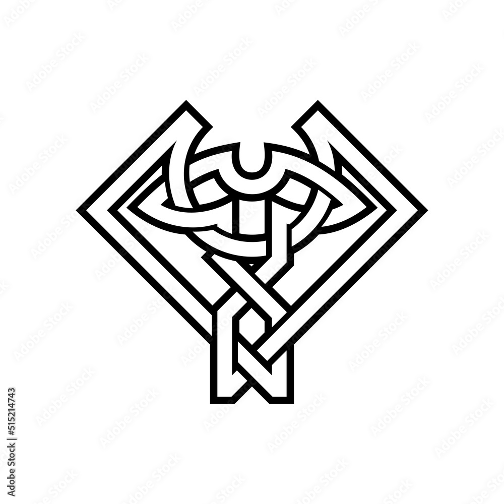 Black and white Celtic knot. Pattern with endless knots in the Gothic ...