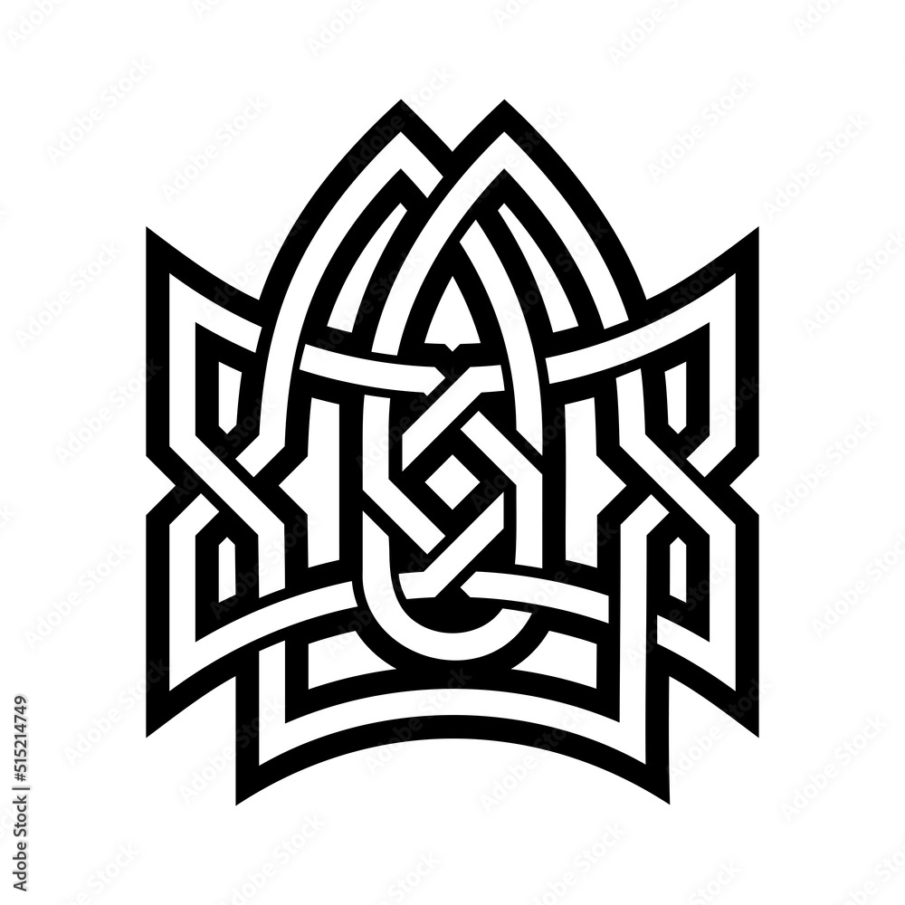 Black and white Celtic knot. Pattern with endless knots in the Gothic ...