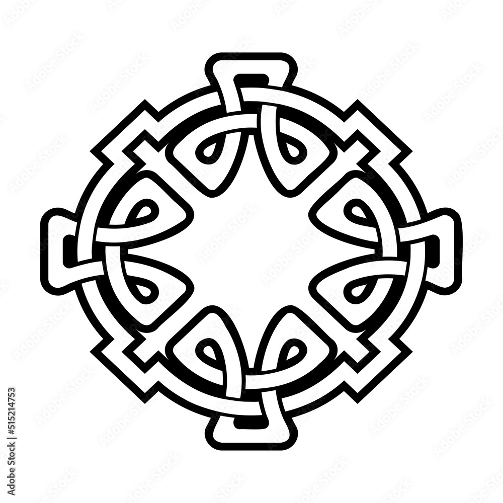 Black and white Celtic knot. Pattern with endless knots in the Gothic ...