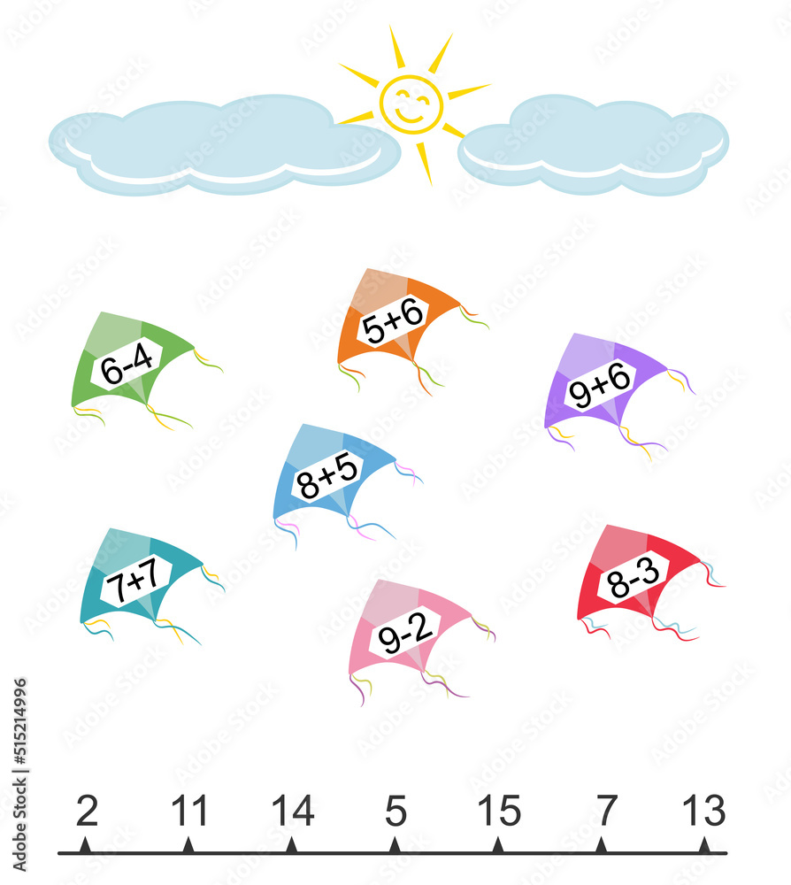 Math activity for children. Developing numeracy skills. Number range up ...