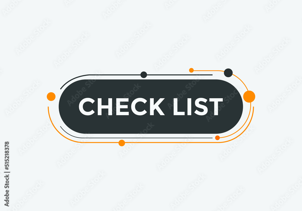 Check list text button label template. Check list on speech bubble ...