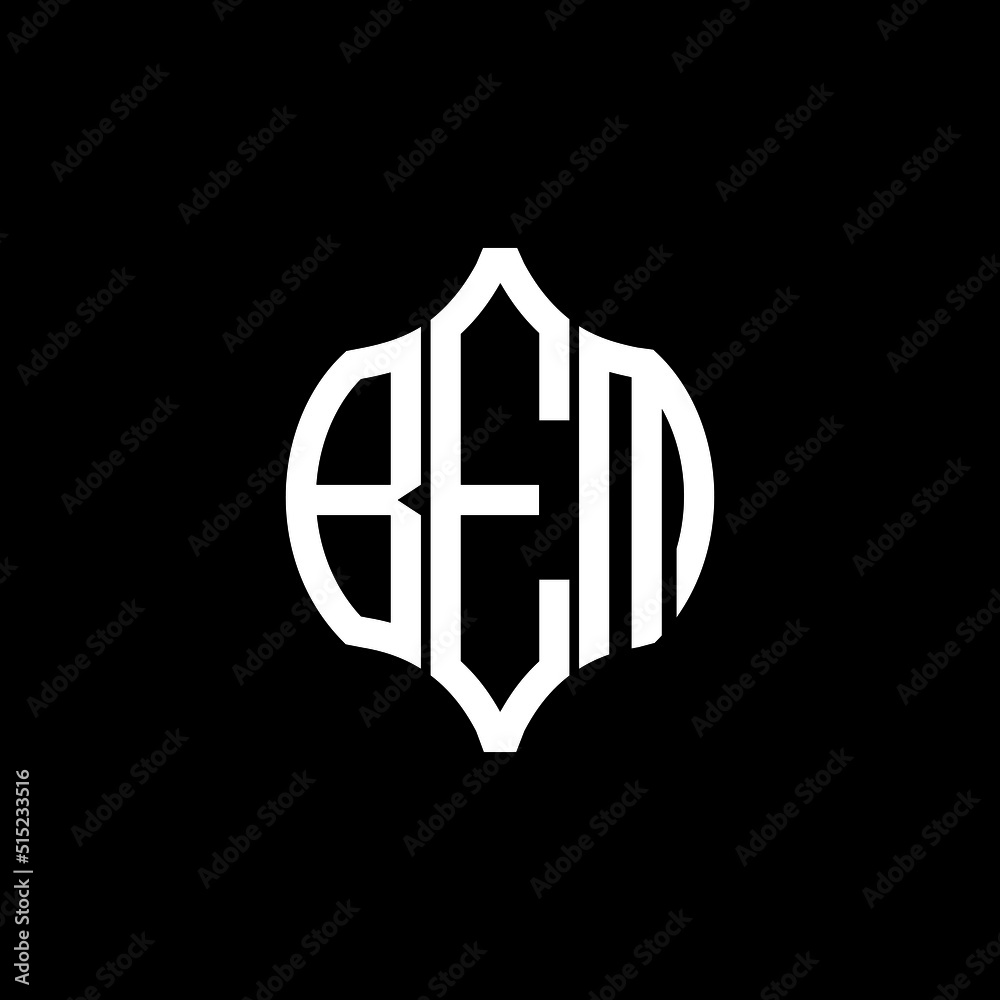 BEM letter logo. BEM best black background vector image. BEM Monogram ...