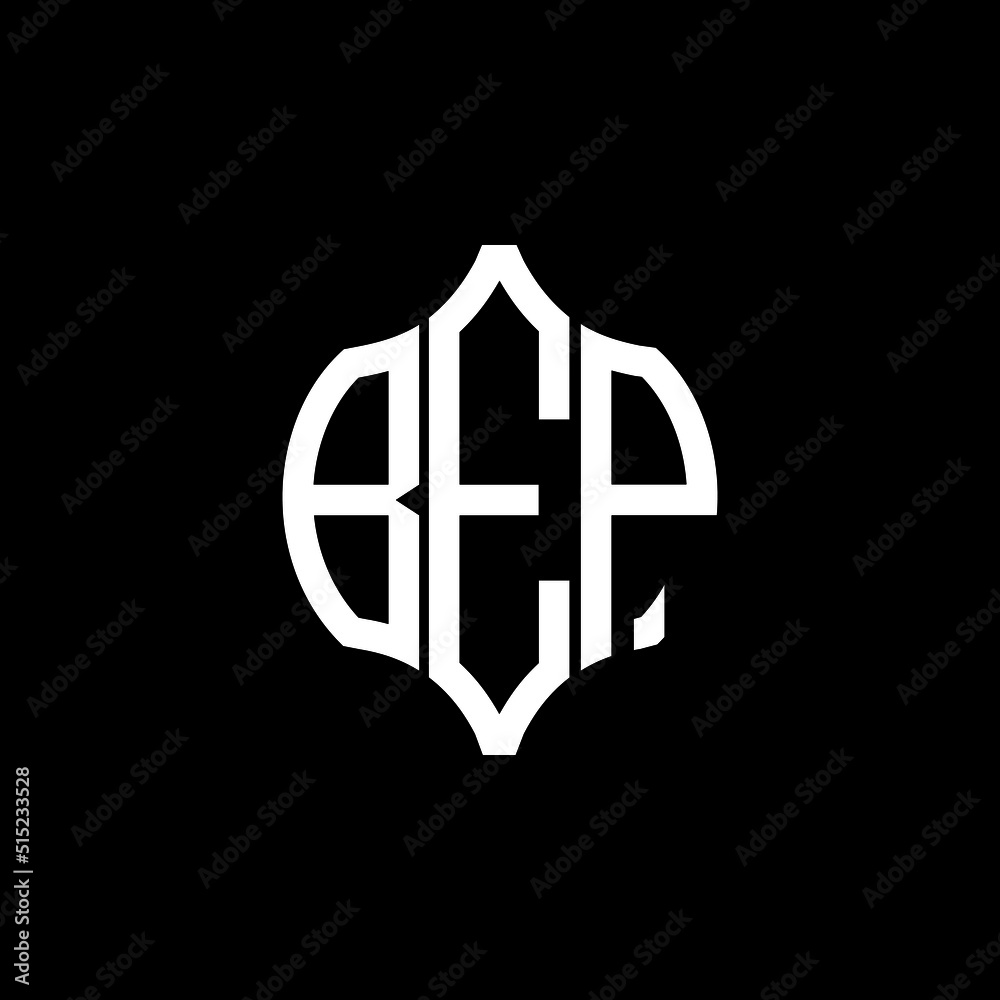 BEP letter logo. BEP best black background vector image. BEP Monogram ...
