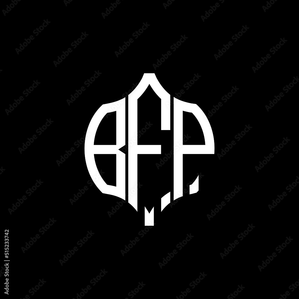 BFP letter logo. BFP best black background vector image. BFP Monogram ...