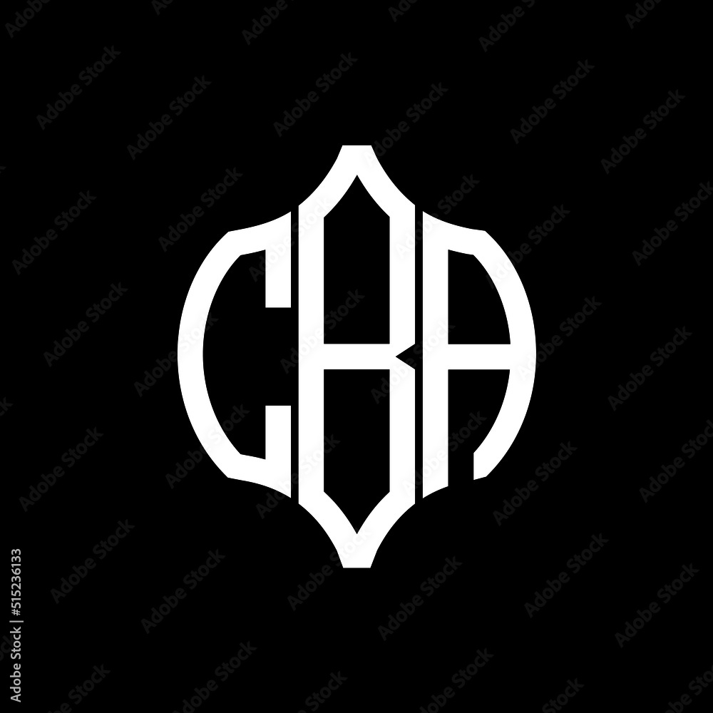 CBA letter logo. CBA best black background vector image. CBA Monogram ...