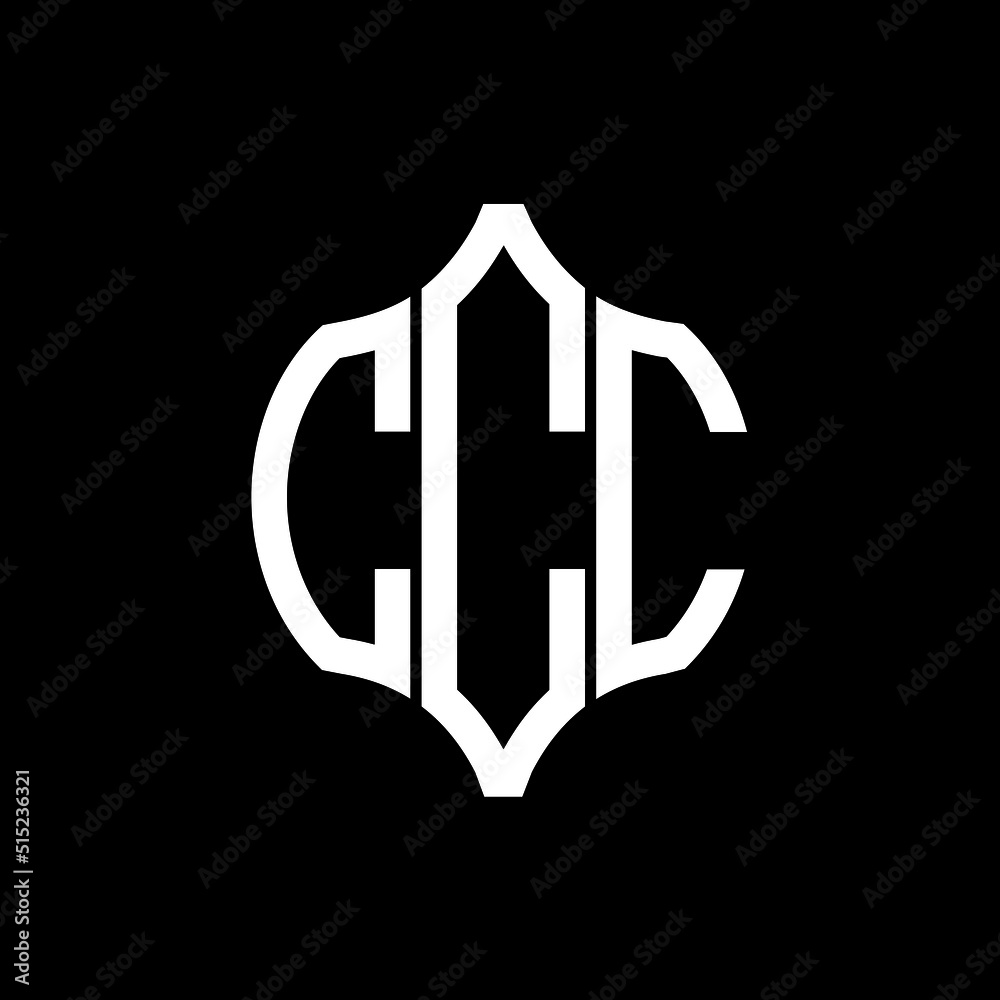 CCC letter logo. CCC best black background vector image. CCC Monogram ...