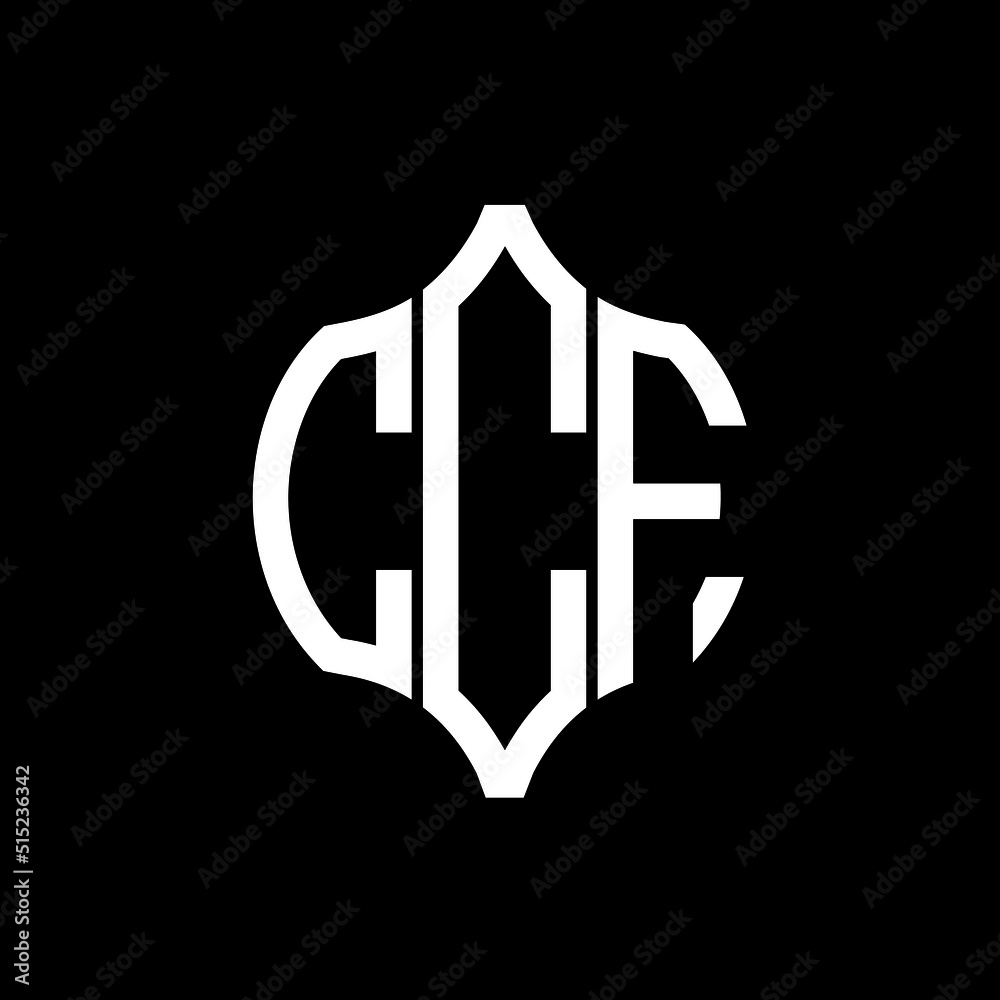 CCF letter logo. CCF best black background vector image. CCF Monogram ...