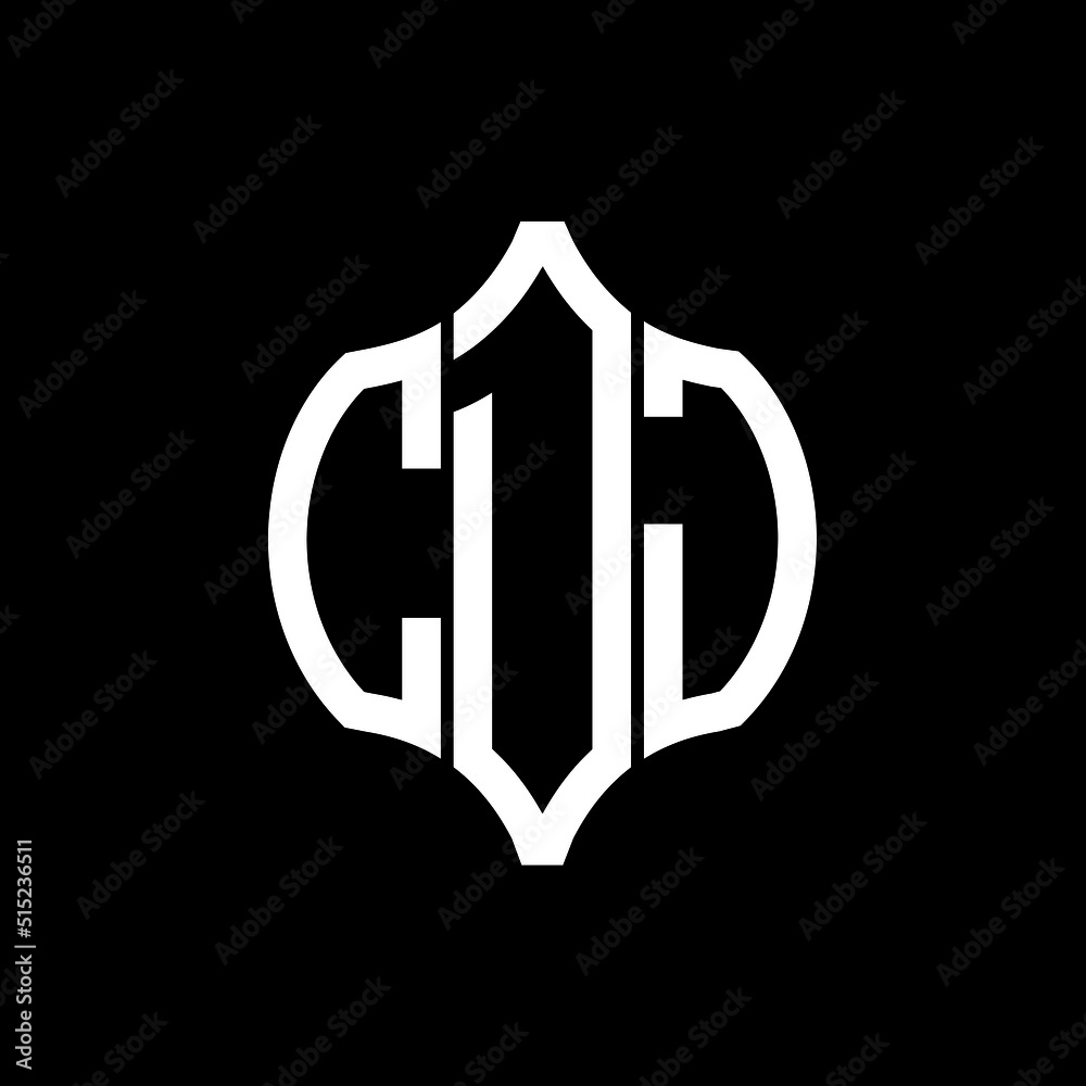 CDJ letter logo. CDJ best black background vector image. CDJ Monogram ...