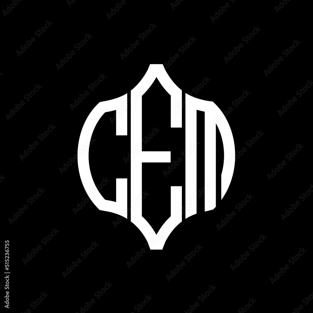 Vecteur Stock CEM letter logo. CEM best black background vector image ...