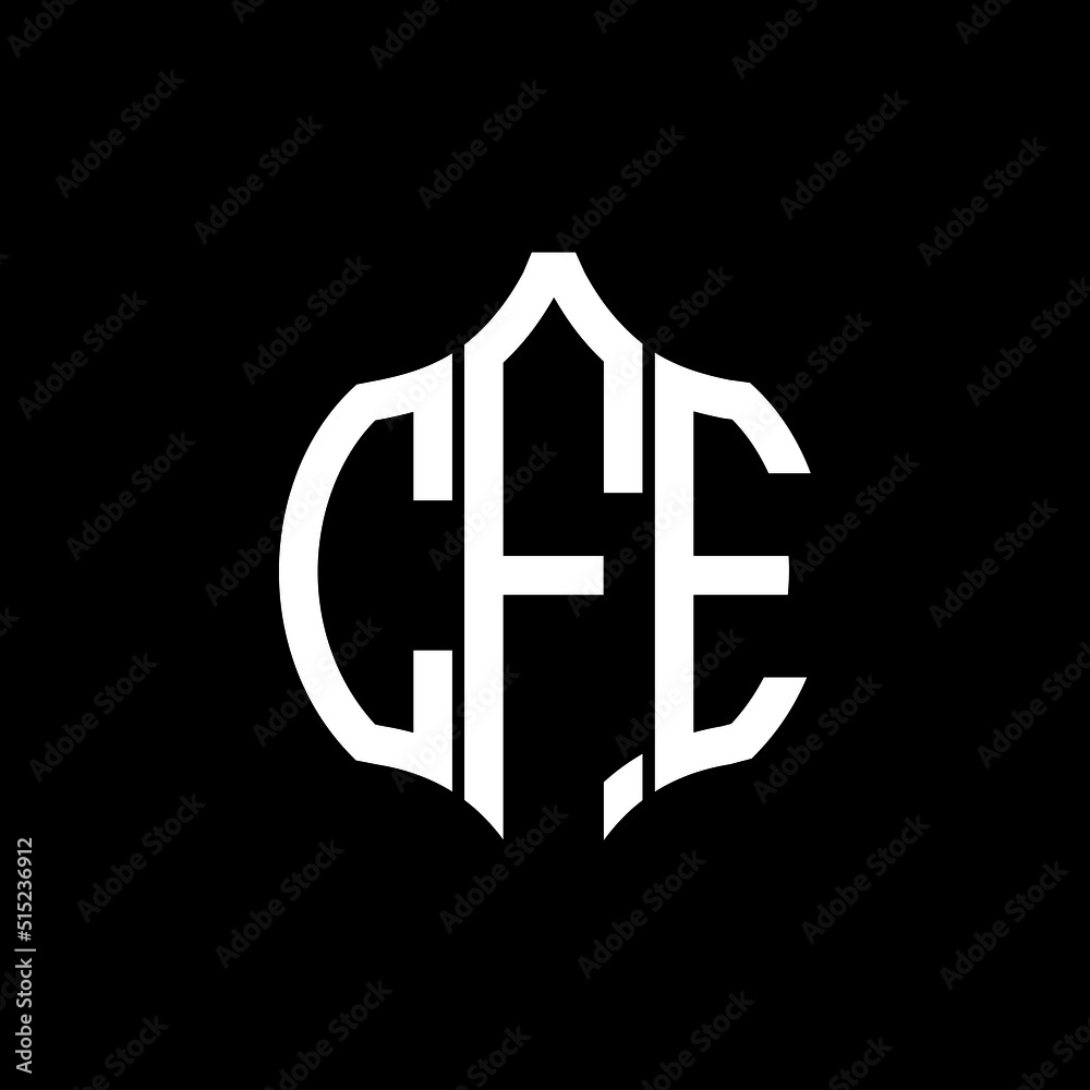 Vecteur Stock CFE letter logo. CFE best black background vector image ...