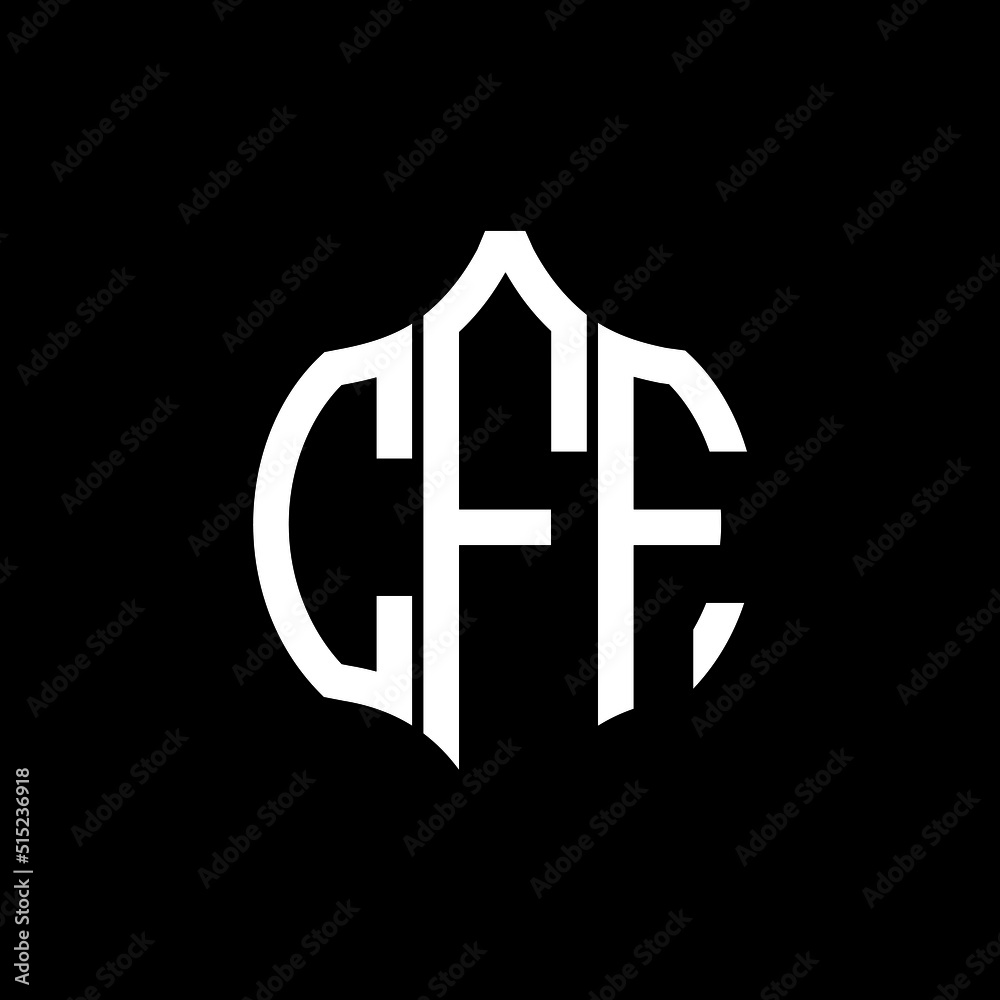 CFF letter logo. CFF best black background vector image. CFF Monogram ...