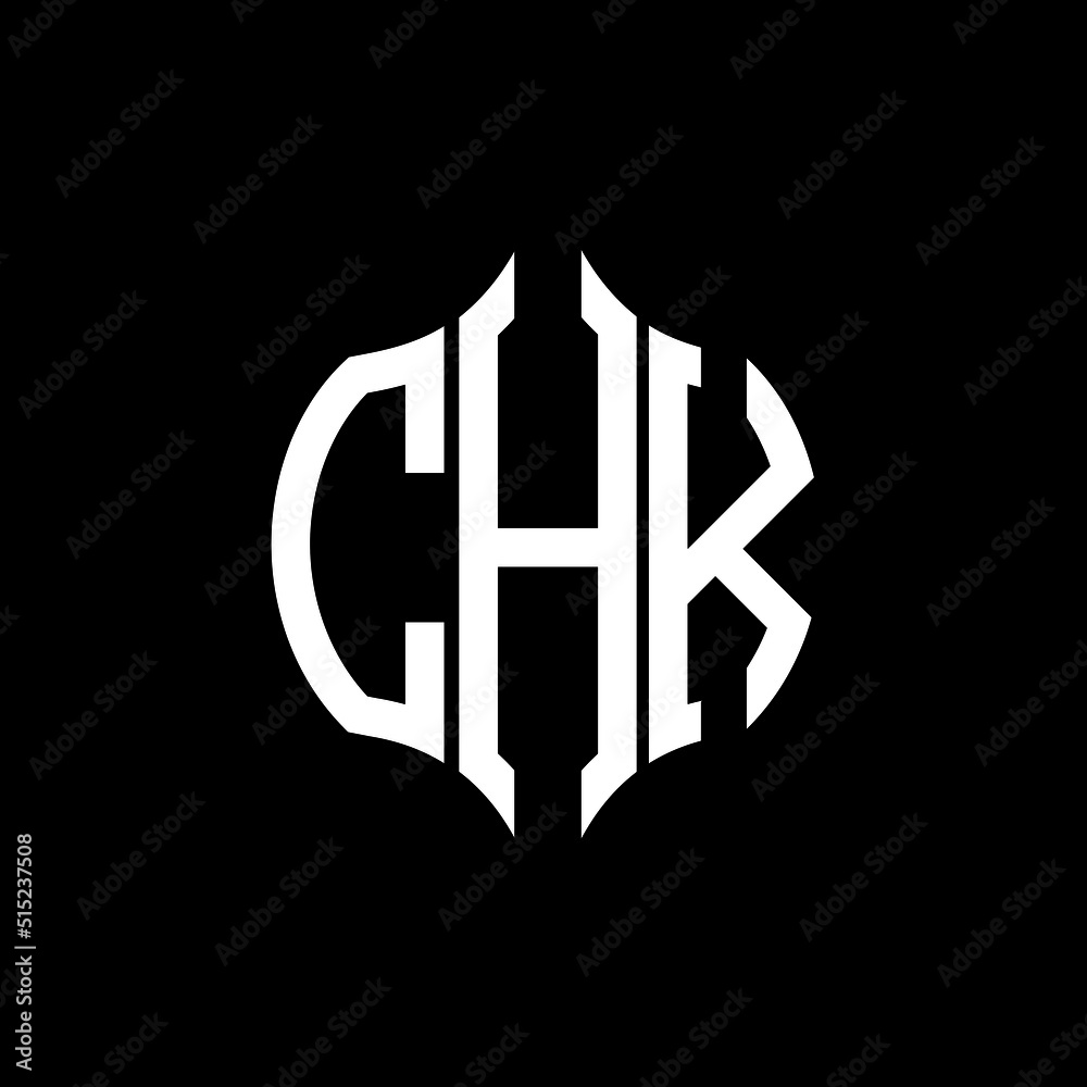CHK letter logo. CHK best black background vector image. CHK Monogram ...