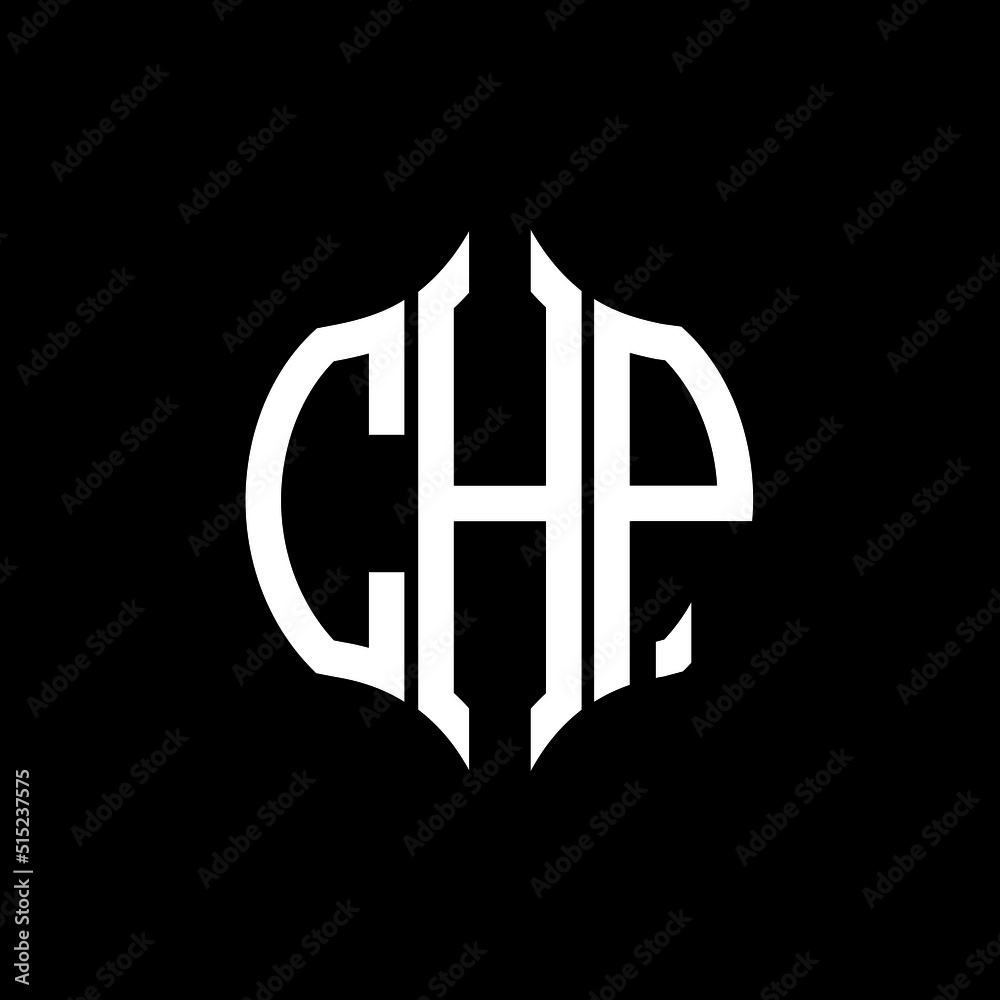 CHP letter logo. CHP best black background vector image. CHP Monogram ...