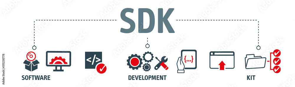 SDK - Software development kit programming language technology Vector Illustration concept ...