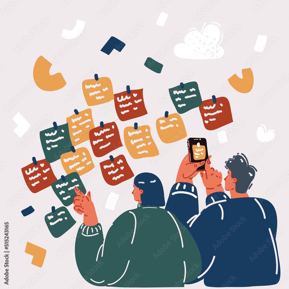 Vector illustration of Blank Sticker notes. Sticky Note Paper. Business ...