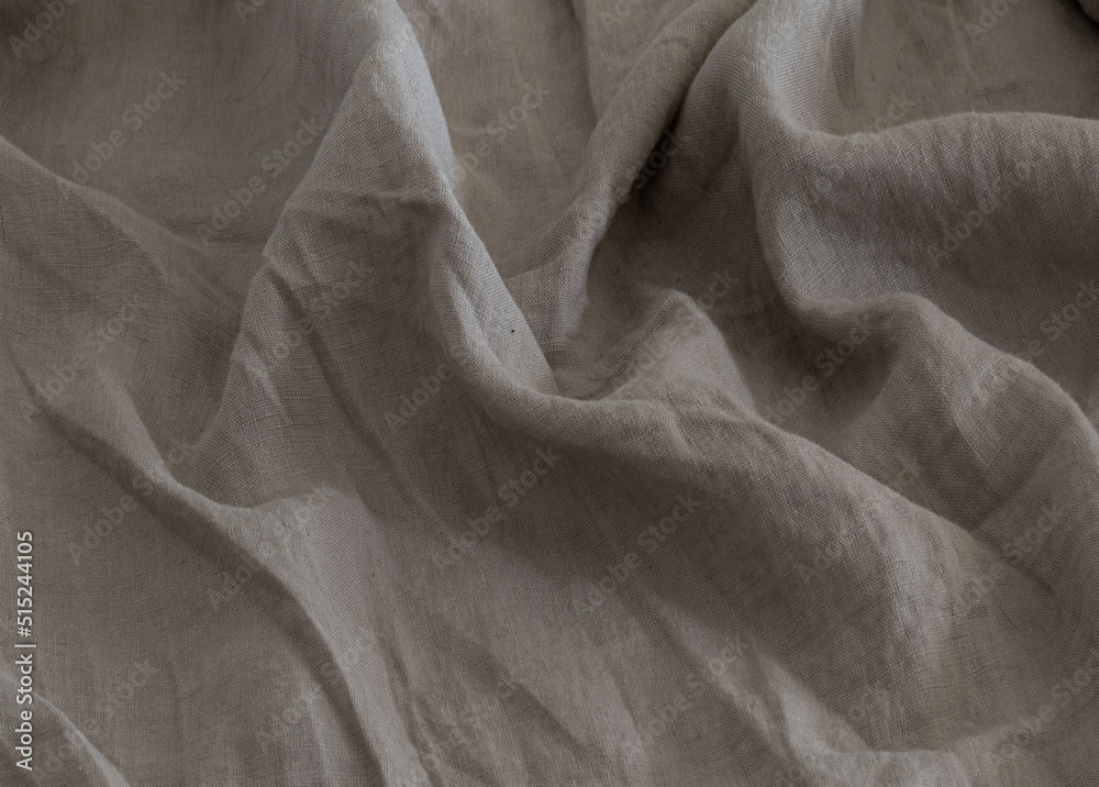 Linen fabric of neutral color. Linen texture close-up Stock Photo ...