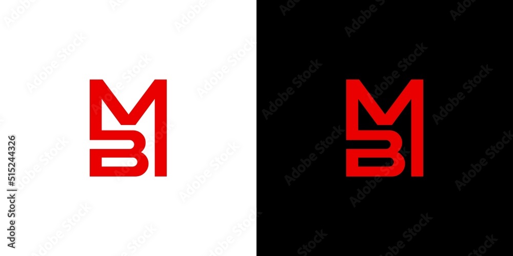 Modern and professional letter MB initials logo design Stock Vector ...