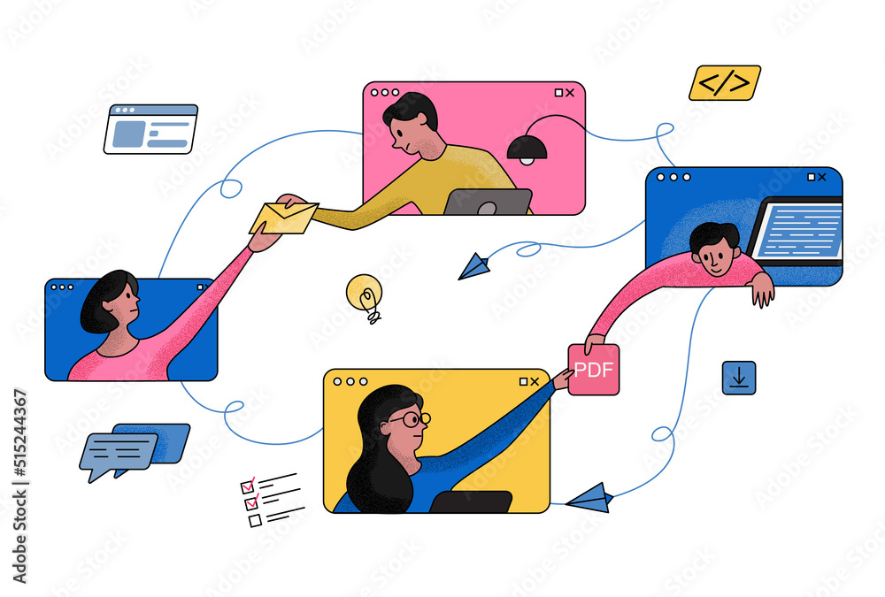 Team works remotely, they are sending to each other files for work ...