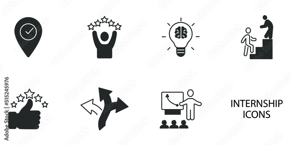 internship icons set . internship pack symbol vector elements for ...