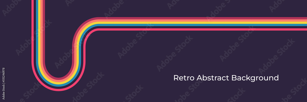 Vintage Color Banner 1970s Style. Vector Illustration Stock Vector ...