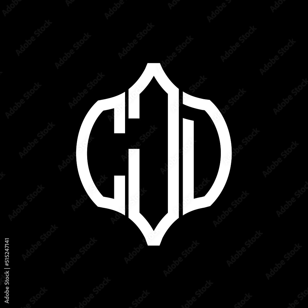 CJD letter logo. CJD best black ground vector image. CJD Monogram logo ...