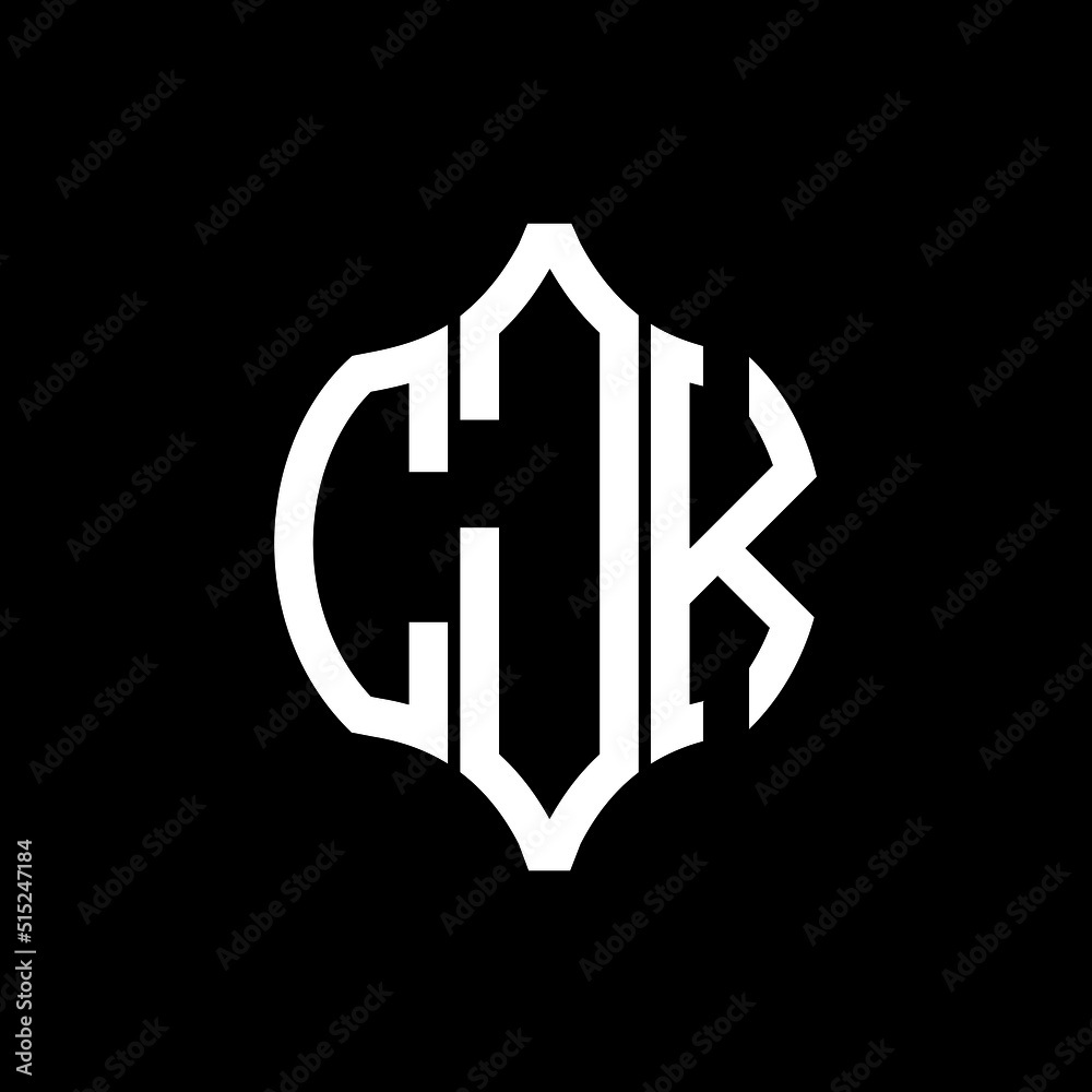 CJK letter logo. CJK best black ground vector image. CJK Monogram logo ...