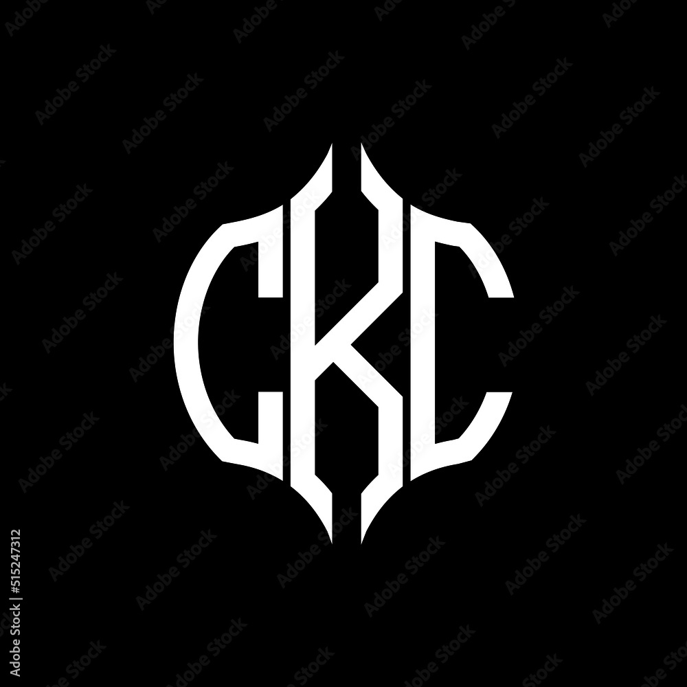 CKC letter logo. CKC best black ground vector image. CKC Monogram logo ...