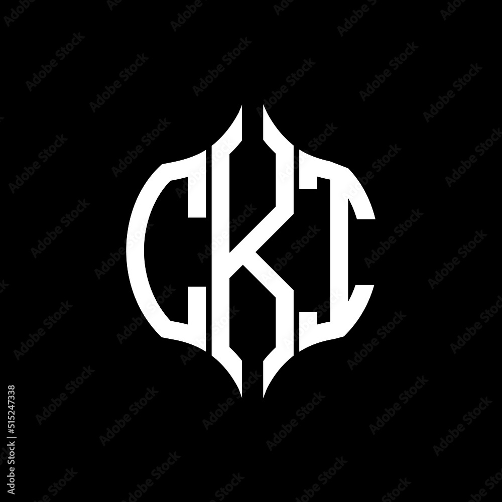 CKI letter logo. CKI best black ground vector image. CKI Monogram logo ...