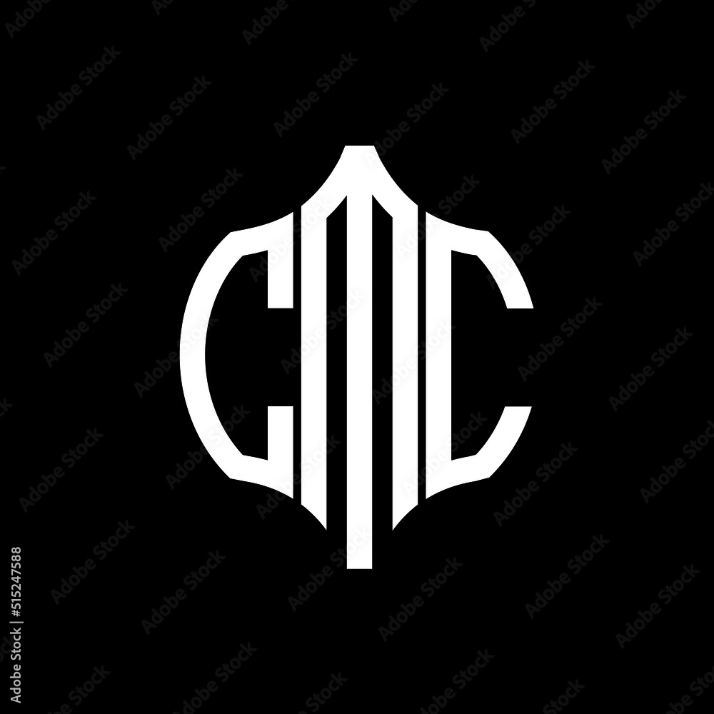 CMC letter logo. CMC best black ground vector image. CMC Monogram logo ...