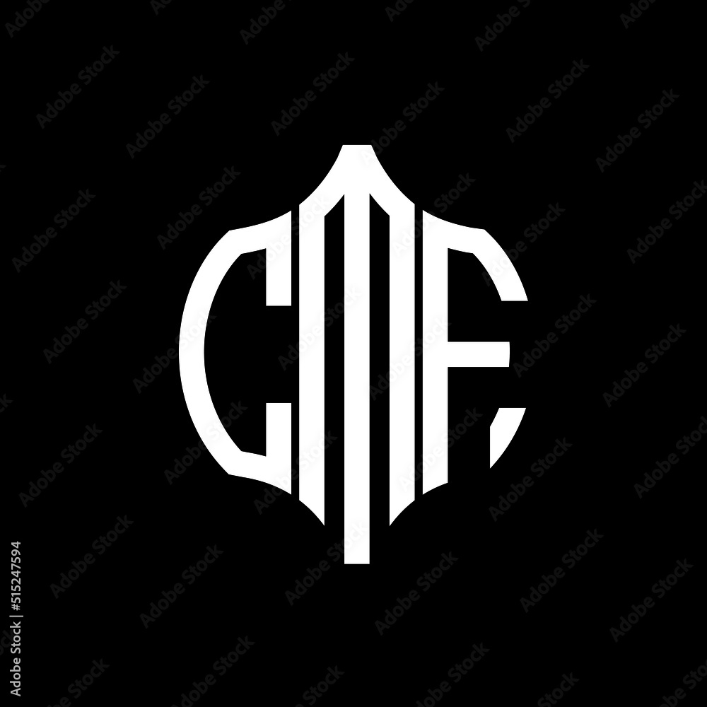 CMF letter logo. CMF best black ground vector image. CMF Monogram logo ...