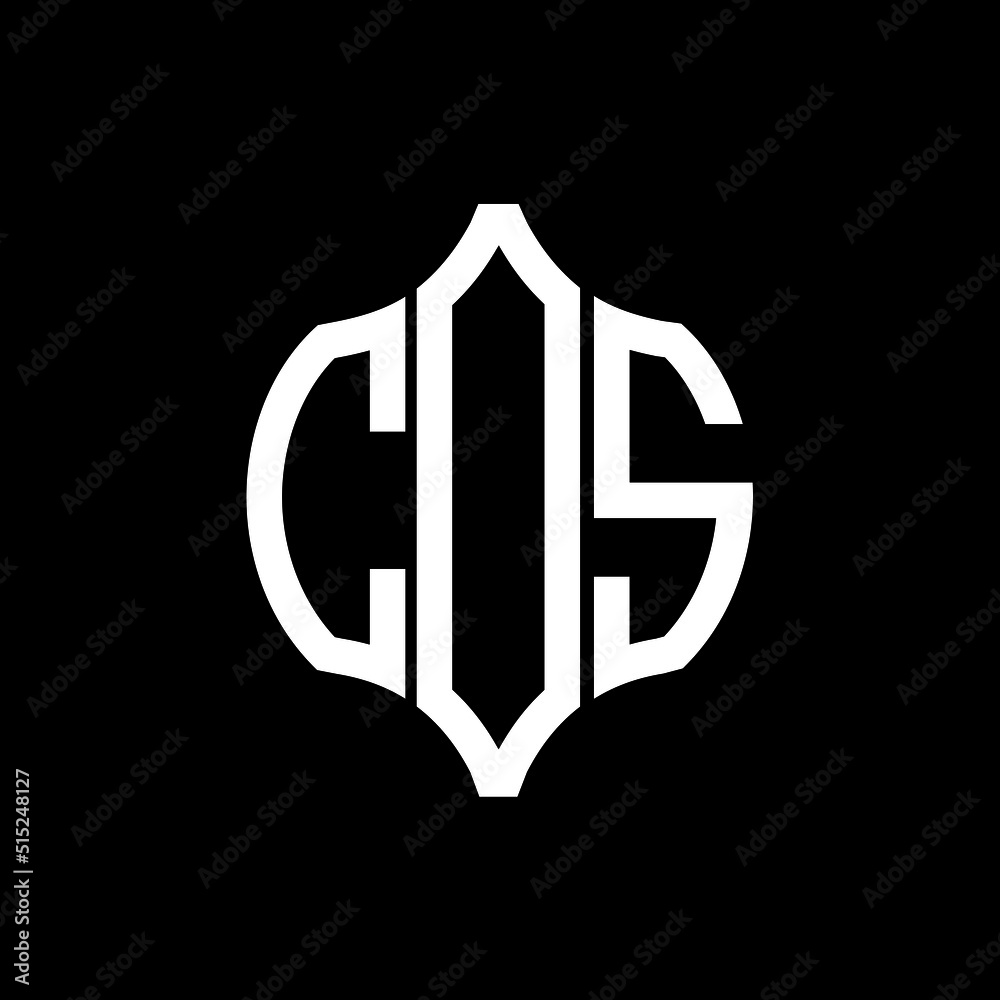 COS letter logo. COS best black ground vector image. COS Monogram logo ...