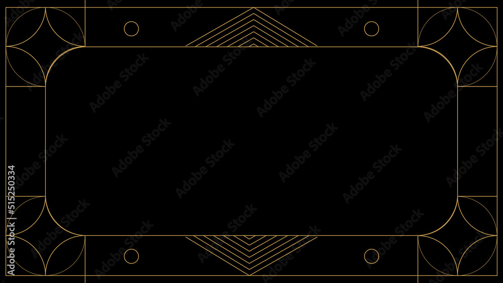 Art deco frame. Vintage linear border. Design a template for ...