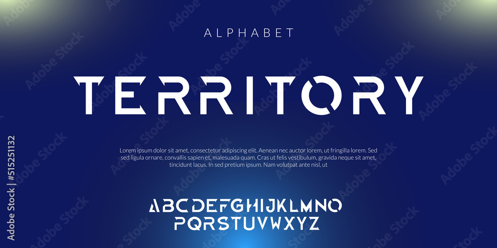 Vector alphabet font, future modern lettering style. Stock Vector ...