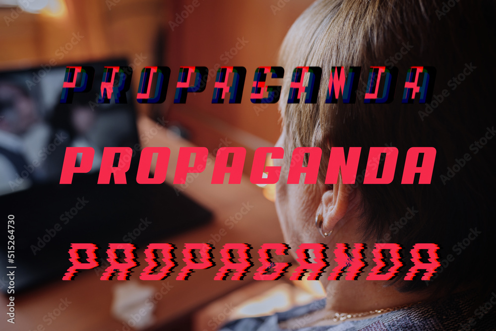 Propaganda political in internet concept. Fabricated false ...