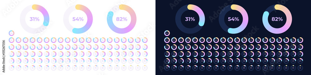 Loading indicator. Progress bar. Neon color, black background ...