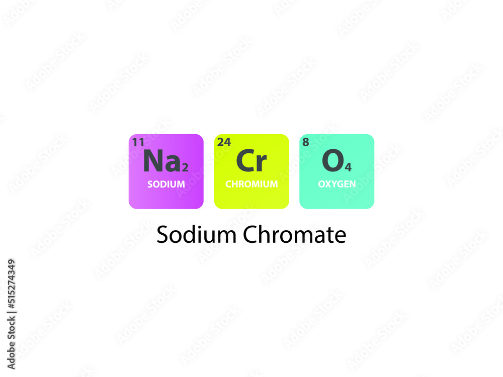 Na2CrO4 Sodium Chromate molecule. Simple molecular formula consisting ...